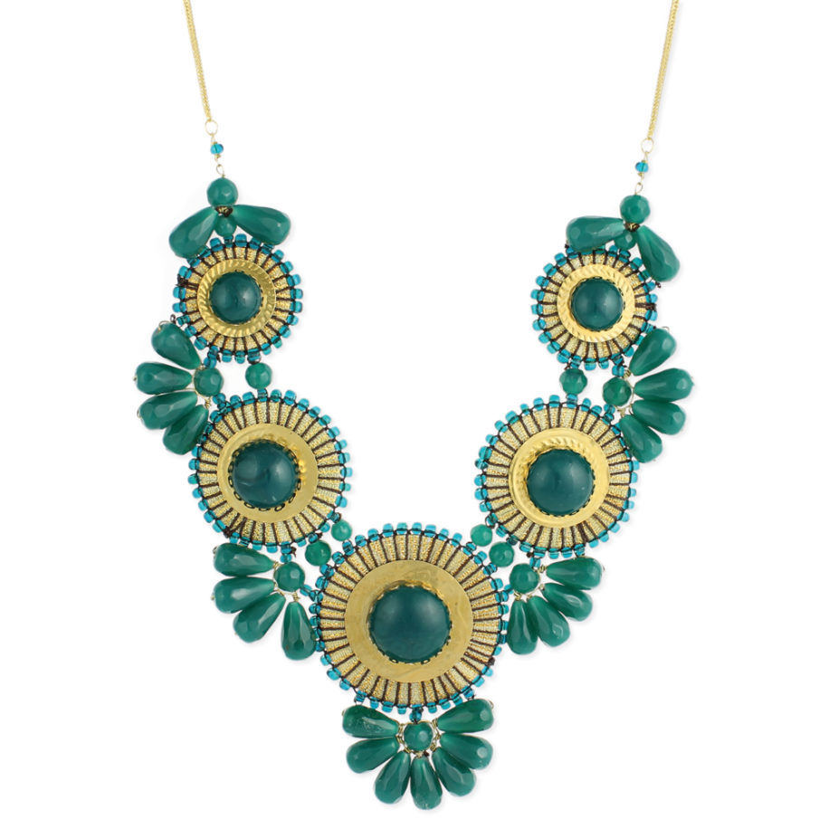 Orange Medallion Statement Necklace - Vivid Designs Jewelry